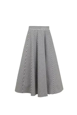 EXQUISE Textured Midi Flared Skirt