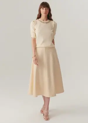 EXQUISE Ruth Midi Flared Skirt