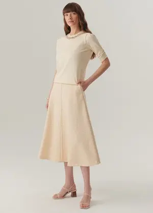 EXQUISE Ruth Midi Flared Skirt