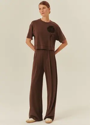EXQUISE Knit Wide Leg Pants