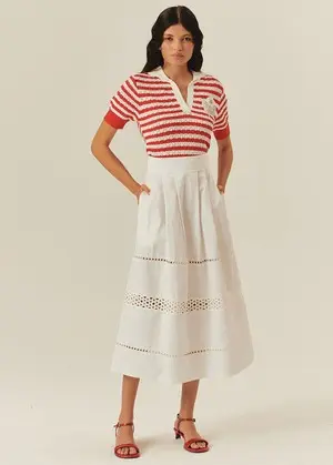 EXQUISE Sydney Midi Skirt - White
