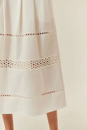 EXQUISE Sydney Midi Skirt - White