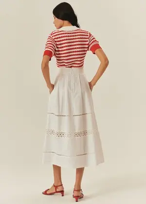 EXQUISE Sydney Midi Skirt - White
