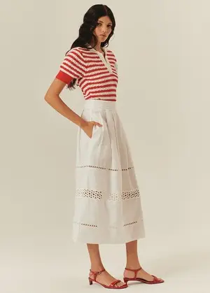 EXQUISE Sydney Midi Skirt - White