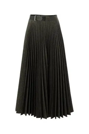 EXQUISE Jayda Pleated Midi Skirt