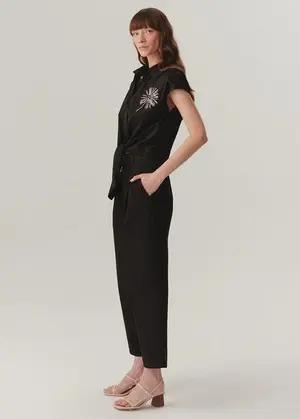 EXQUISE Polished Flowing Trousers