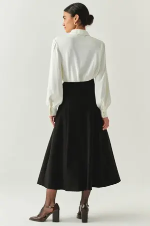 EXQUISE Flared Midi Skirt