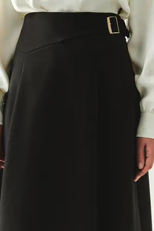 EXQUISE Flared Midi Skirt