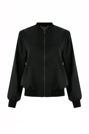 EXQUISE Lacey Satin Bomber Jacket