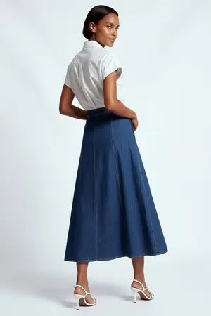 EXQUISE Aliana Denim Midi Skirt