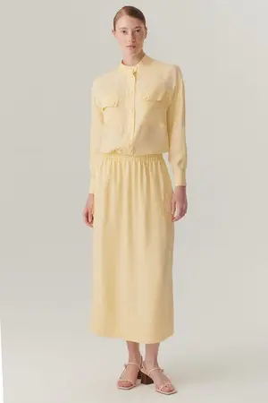 EXQUISE Pleated Midi Skirt