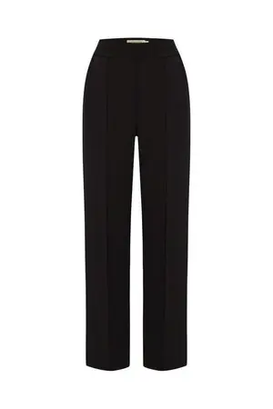 EXQUISE Elastic Waist Straight Cut Pants