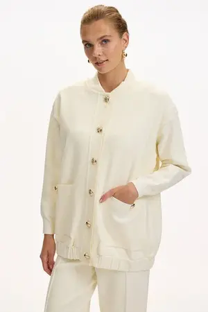 EXQUISE Barbara Knit Cardigan - Ecru