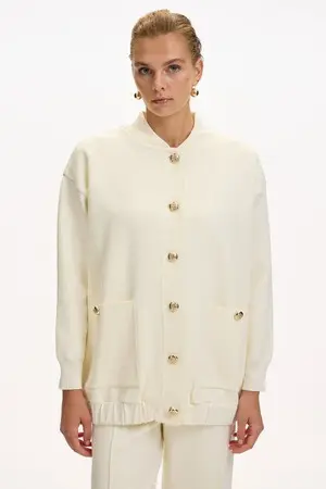 EXQUISE Barbara Knit Cardigan - Ecru