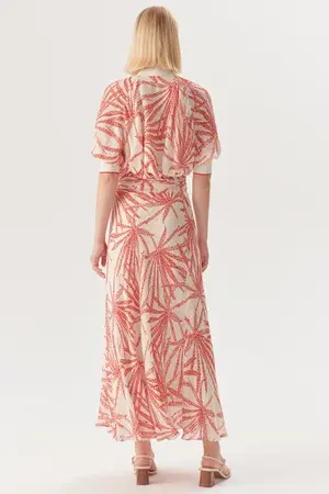 EXQUISE Drawstring Waist Midi Skirt