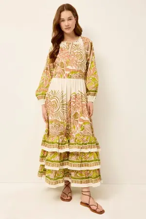 MARIE OLIVER Irving Maxi Dress With Drawstring Waist And Raglan Sleeves - Solara
