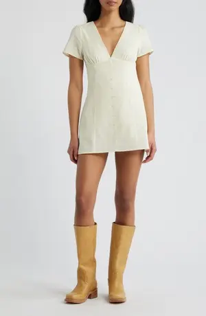 Princess Polly Loveness Skirted Cotton Romper - Lemon
