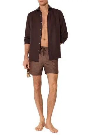 REISS Printed Swim Trunks With Elasticated Waist