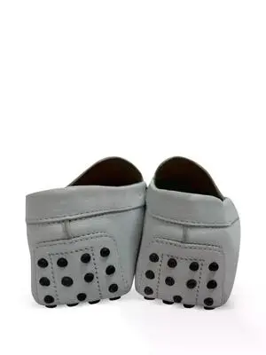 TOD'S Gommino Pebbled Leather Loafers - Grey