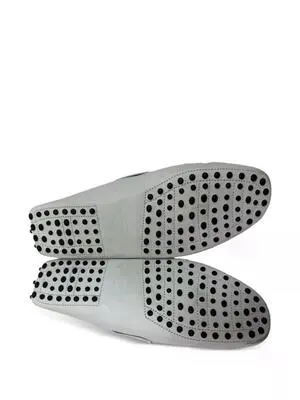 TOD'S Gommino Pebbled Leather Loafers - Grey