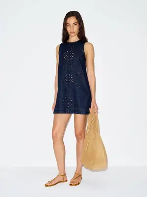 REFORMATION Bri Denim Mini Dress - Blue
