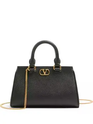 Valentino Garavani Vlogo Signature Mini Bag In Grainy Calfskin - Black