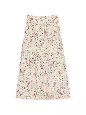 Valentino Garavani Plus De Pois Bubble Print Crepe De Chine Maxi Skirt - Neutrals