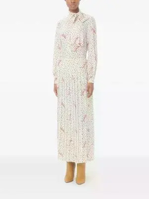 Valentino Garavani Plus De Pois Bubble Print Crepe De Chine Maxi Skirt - Neutrals