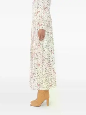 Valentino Garavani Plus De Pois Bubble Print Crepe De Chine Maxi Skirt - Neutrals