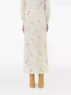Valentino Garavani Plus De Pois Bubble Print Crepe De Chine Maxi Skirt - Neutrals