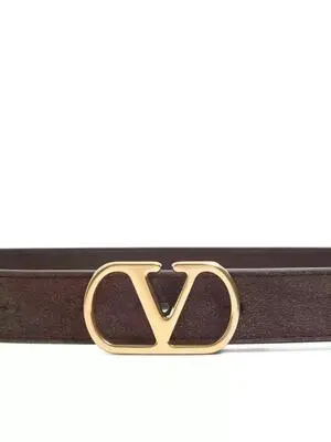 Valentino Garavani Vlogo Signature Suede Belt - Brown