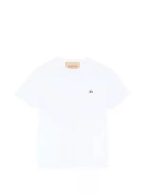 Valentino Garavani Cotton T-shirt With Vlogo Embroidery - White