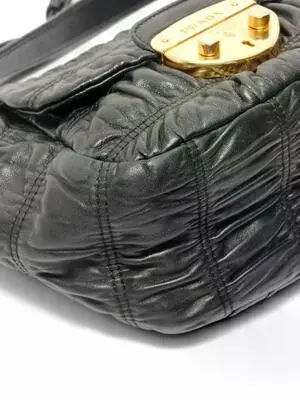 Prada Gathered Leather Shoulder Bag