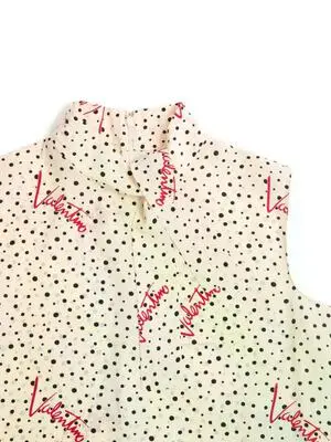 Valentino Garavani Printed Silk Crepe De Chine Bubble Top - Neutrals
