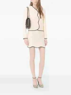 Valentino Garavani Crepe Couture Jacket With Contrasting Trim - Neutrals