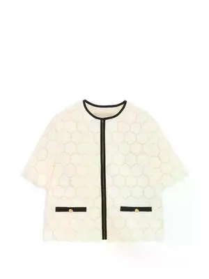 Valentino Garavani Fleurs A Jour Cotton Jacket - Neutrals