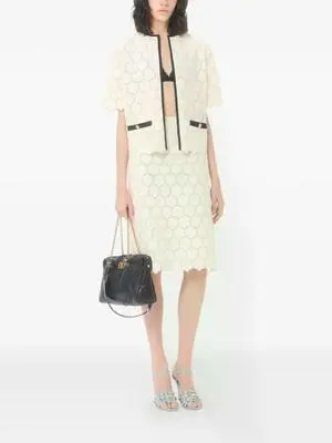 Valentino Garavani Fleurs A Jour Cotton Jacket - Neutrals