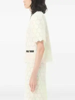 Valentino Garavani Fleurs A Jour Cotton Jacket - Neutrals
