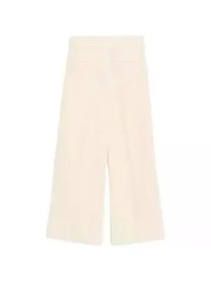 Valentino Garavani Crepe Couture Virgin Wool And Silk Trousers - Neutrals