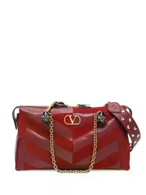 Valentino Garavani Panthea Medium Shoulder Bag In Suede And Nappa - Red