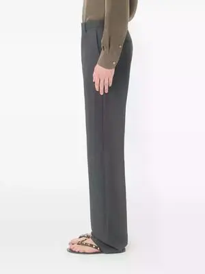 Valentino Garavani Wool Pressed Crease Trousers - Grey