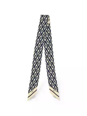 Valentino Garavani Tout La V Silk Bandeau Scarf - Blue