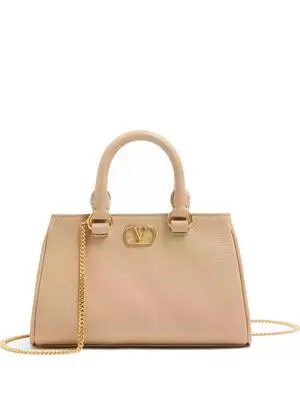 Valentino Garavani Mini Vlogo Signature Bag In Grainy Calfskin - Neutrals