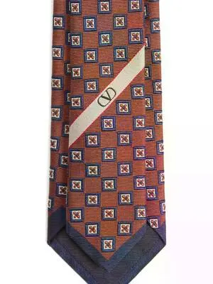 Valentino Garavani Jacquard Silk Tie - Brown