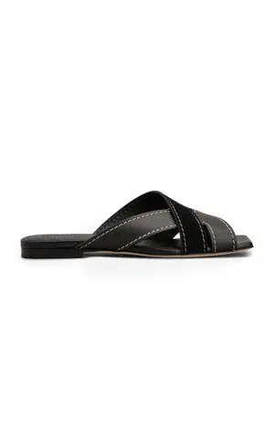 TOD'S Leather And Suede Strappy Sandals - Black