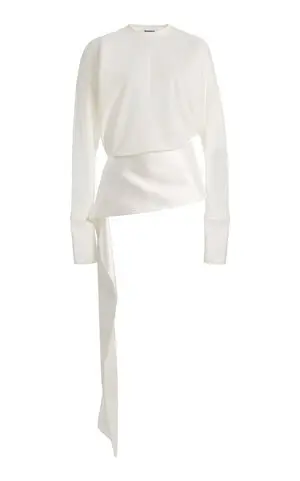 DARKPARK DARKPARK Luna Satin-Detailed Cotton Jersey Top