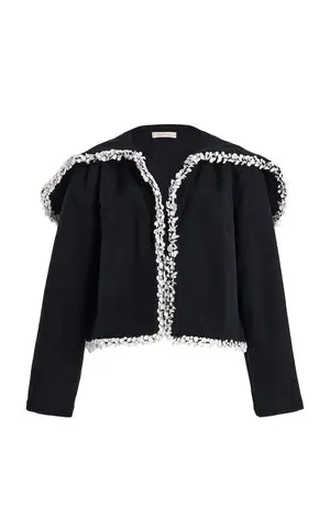 DIOTIMA Shell-trimmed Cotton Twill Jacket - Black