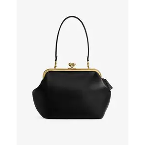 COACH Kisslock Frame 27 Leather Shoulder Bag - Black