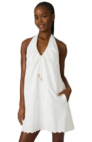 Steve Madden Adana Halter Neck Poplin Minidress