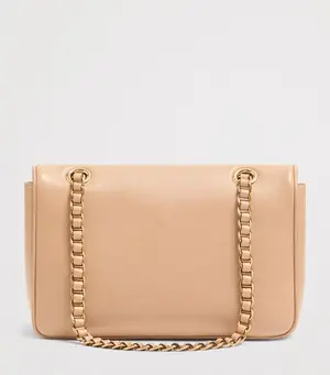 Valentino Garavani Lambskin Djuna Shoulder Bag With Gold Tone Vlogo - Nude